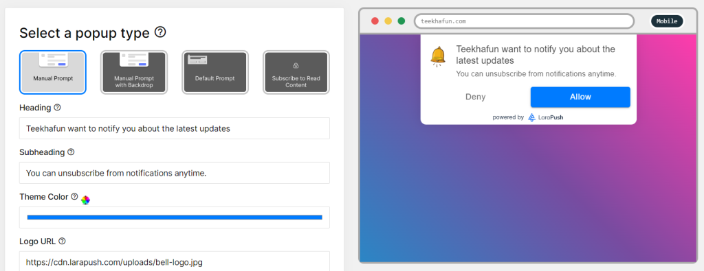 How To Enable And Disable Push Notifications?